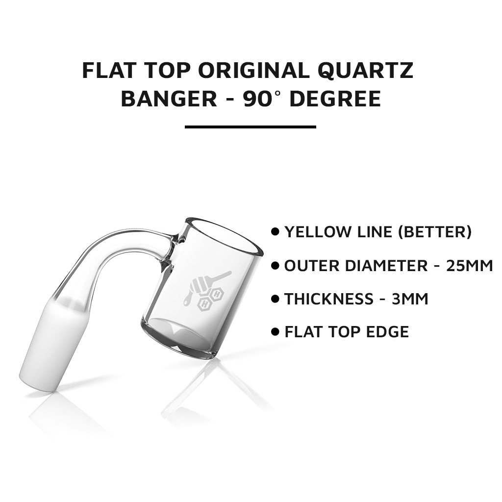 Honeybee Herb Glass Bangers - Yellow Line - Cannabis Phrog