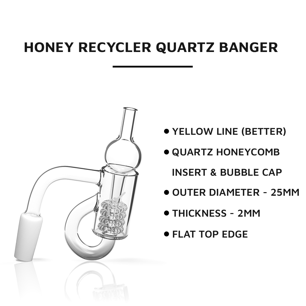 Honeybee Herb Glass Bangers - Yellow Line - Cannabis Phrog